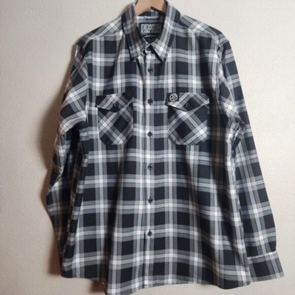 DIXXON | Shirts | Dixxon Pennywise Flannel Shirt Mens Xl Black Gray ...